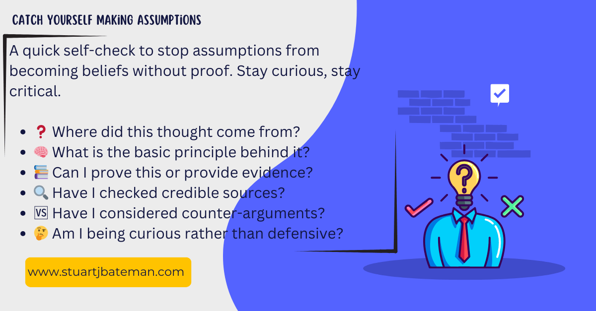 Making mistakes / assumptions / doubt and being wrong